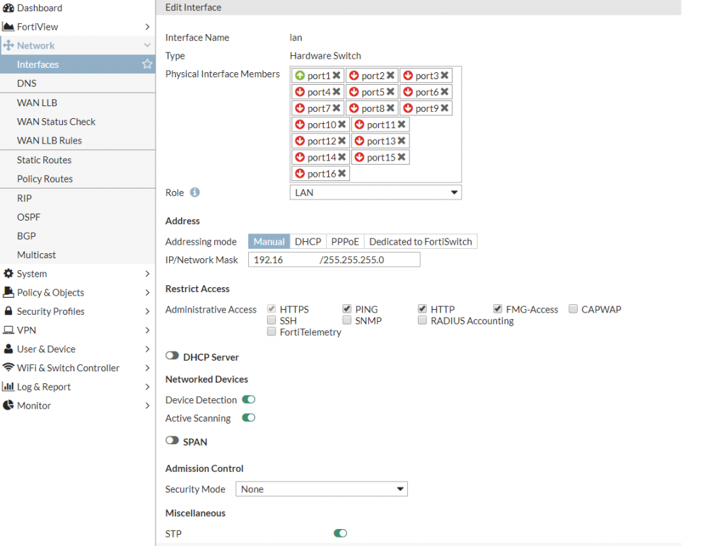 Configuracion Inicial Fortigate (Interfaces-LAN) – Byterlab